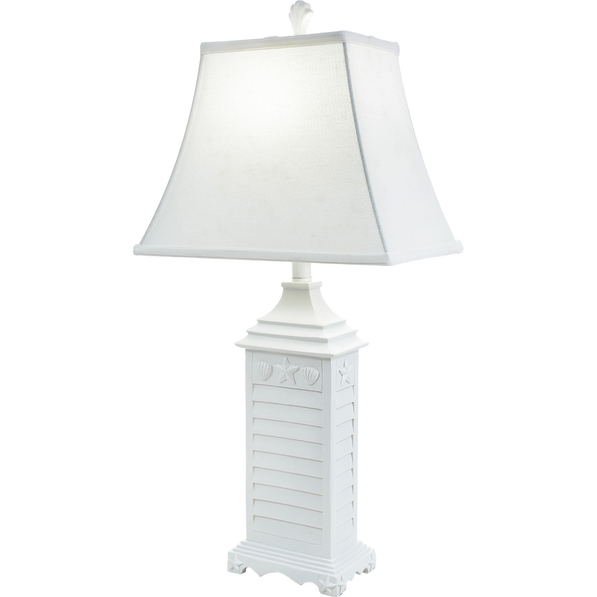 White Shell Shutter Table Lamp | Bella Coastal Decor