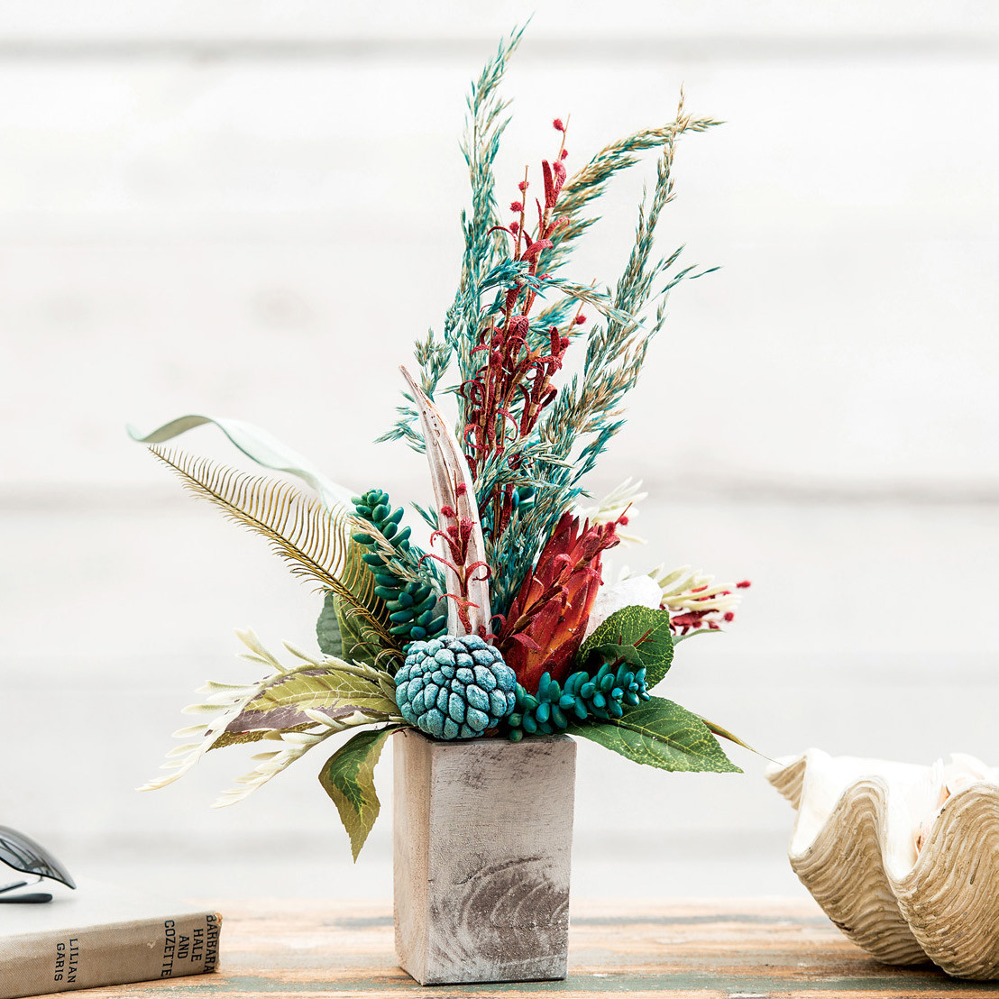 Coral Basket Floral Arrangement - Small | Bella Coastal Decor