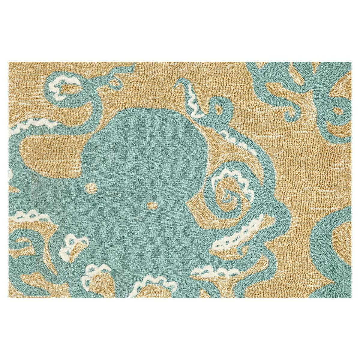 Undersea Octopus Washable Accent Rug | Bella Coastal Decor