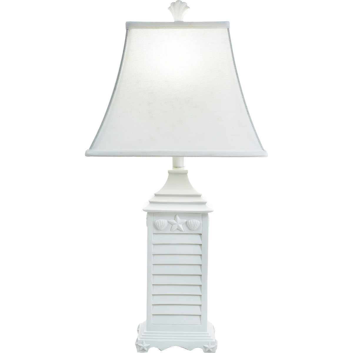 White Shell Shutter Table Lamp | Bella Coastal Decor