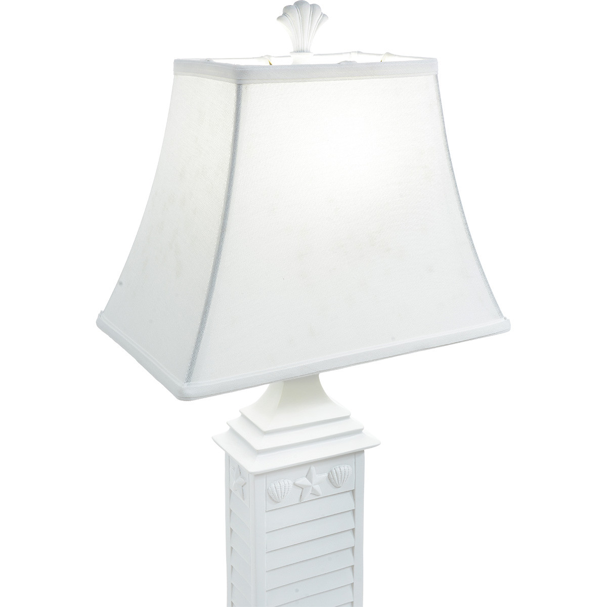 White Shell Shutter Table Lamp | Bella Coastal Decor