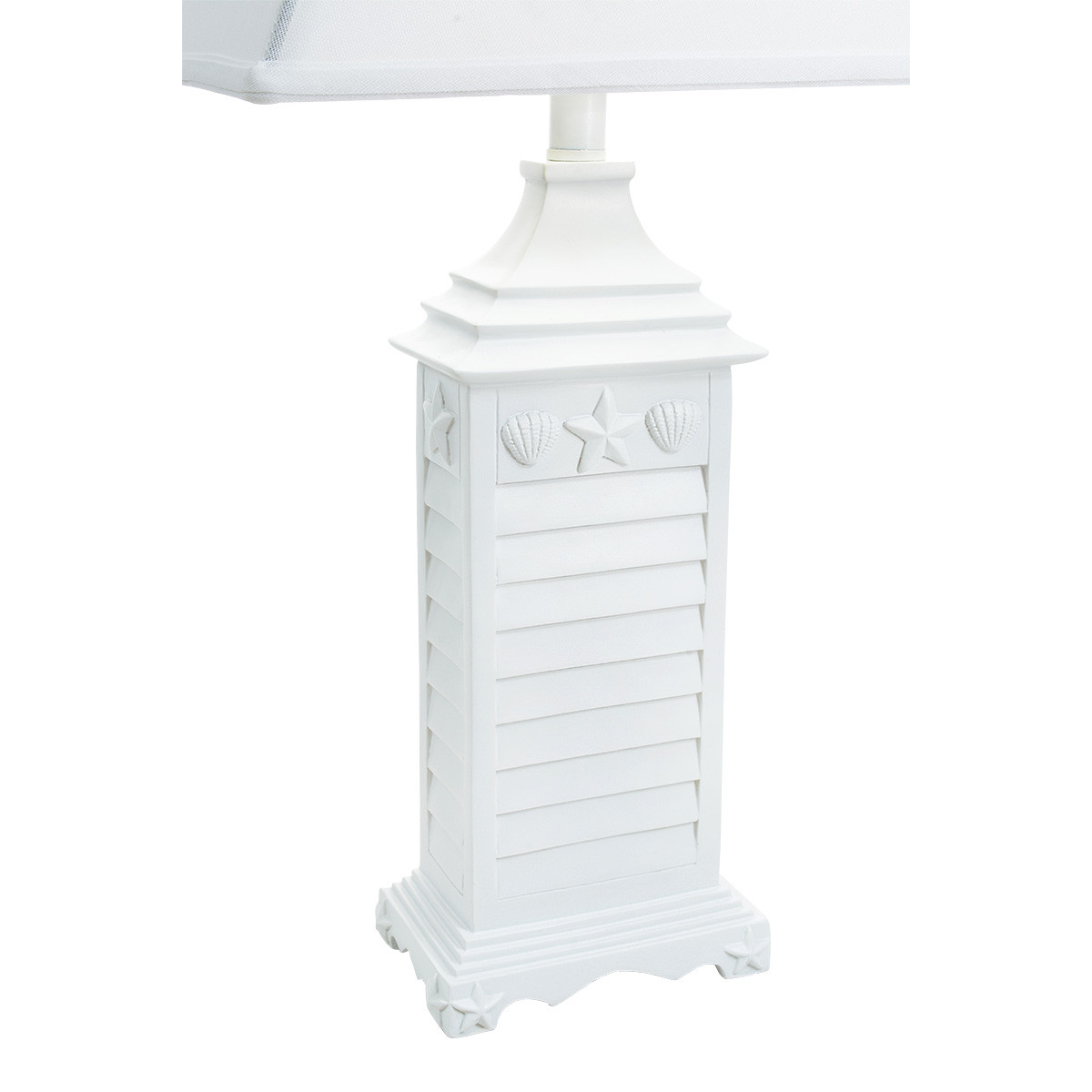 White Shell Shutter Table Lamp | Bella Coastal Decor
