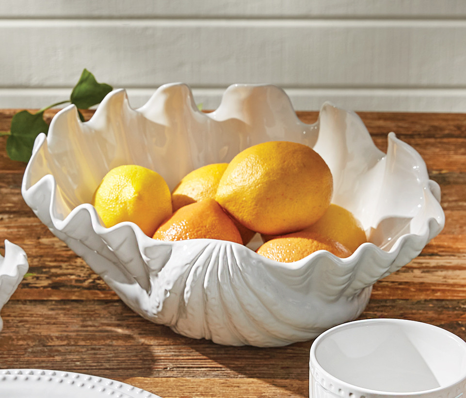 Seashell Ripples Ceramic Serving Bowl | Bella Coastal Decor