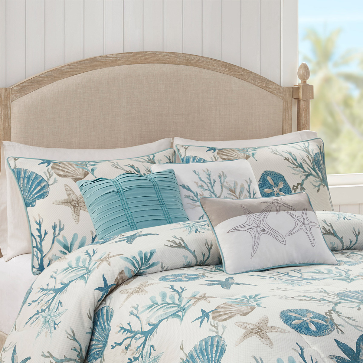 Coralscape Seashell Comforter Set - Queen - OVERSTOCK | Bella Coastal Decor