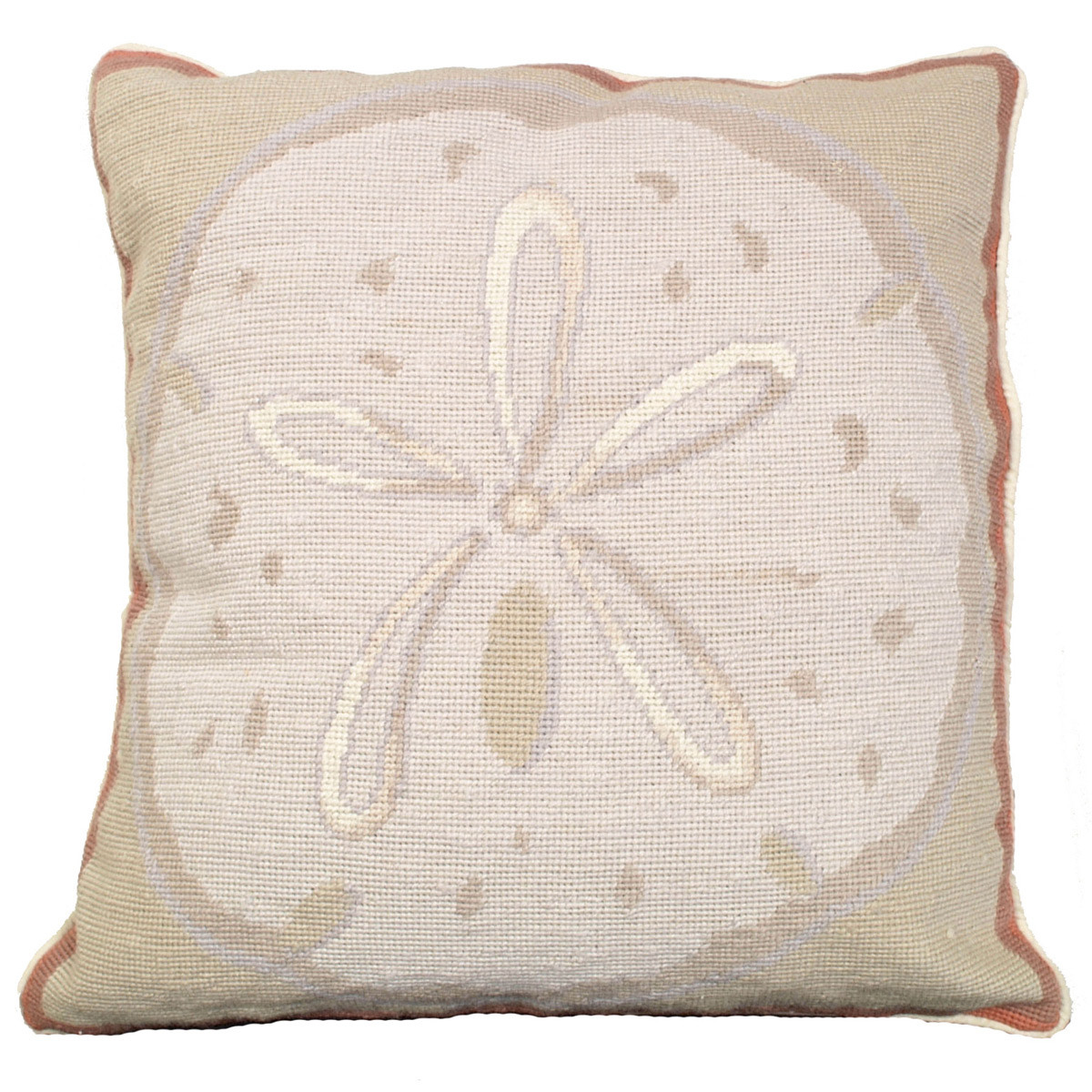 Whitewashed Sand Dollar Pillow | Bella Coastal Decor