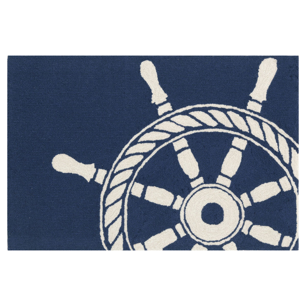 Nautical Area Rugs: 3 x 4 Maritime Ship Wheel Rug | Bella Coastal Decor