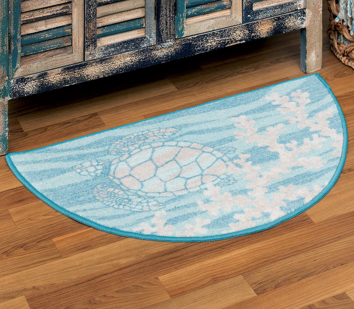 Accent Rugs: Sea Turtle Braided Rug | Bella Coastal Decor