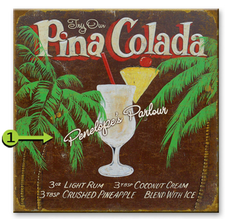 Pina Colada Personalized Sign - 28 x 28 | Bella Coastal Decor