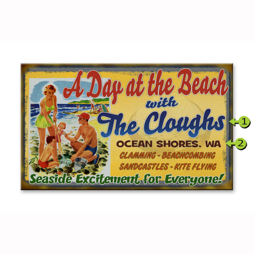 A Day at the Beach Name Personalized Signs | Bella Coastal Decor