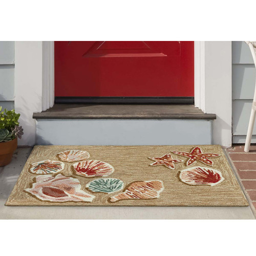 Beach Shells Sand Indoor/Outdoor Rug Collection | Bella Coastal Decor