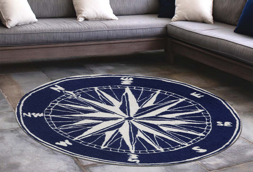 Ocean Explorer Navy Compass Rug Collection | Bella Coastal Decor