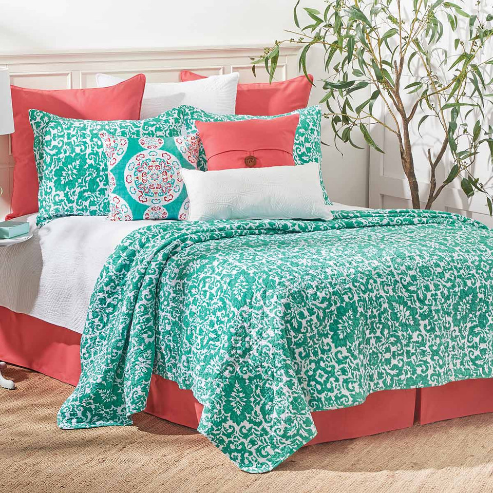 Aqua Reef Quilt Set - Full/Queen | Bella Coastal Decor
