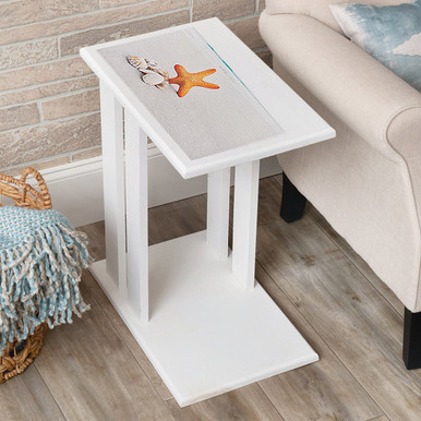 Beach Scene Coastal Wood Side Table | Bella Coastal Decor