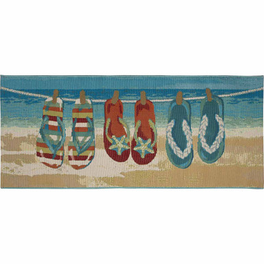 Flip Flop Beach Rug - 2 x 5 | Bella Coastal Decor