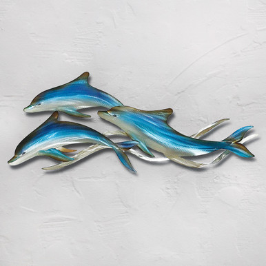 Three Dolphins Metal Wall Art | Bella Coastal Decor