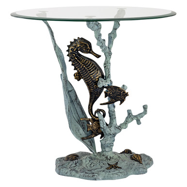 Patina Bay Seahorse End Table | Bella Coastal Decor