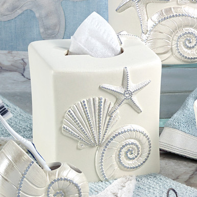 Bayside Seashells Tissue Box | Bella Coastal Decor