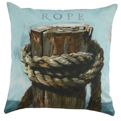 Weathered Dock Post Pillow with Feather Insert | Bella Coastal Decor
