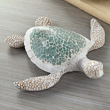 Mosaic Sea Turtle Sculpture | Bella Coastal Decor