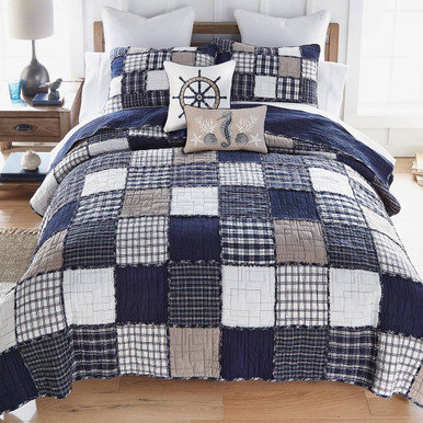 Seaside Patches Quilt Bed Set - King | Bella Coastal Decor