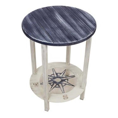 Seafarer’s Compass Round End Table | Bella Coastal Decor