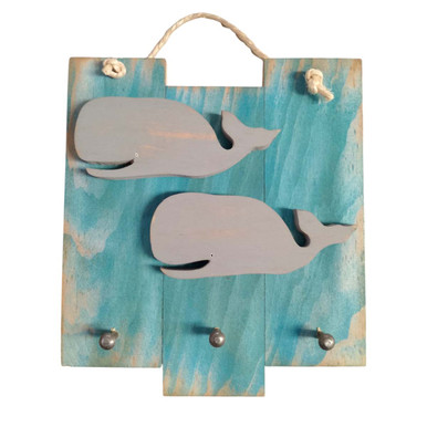 Coastal Whale Key Hook Plaque | Bella Coastal Decor