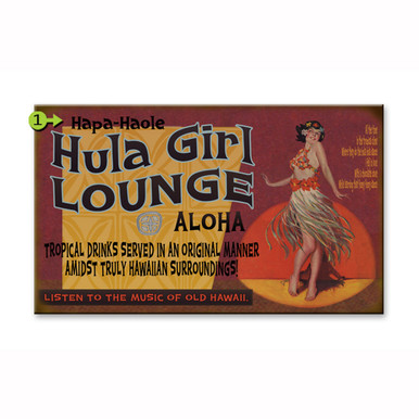 Hula Girl Lounge Personalized Sign - 23 x 39 | Bella Coastal Decor