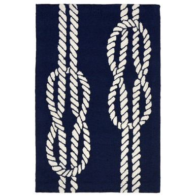 Sailor's Knotty Navy Indoor/Outdoor Rug - 2 x 3 | Bella Coastal Decor