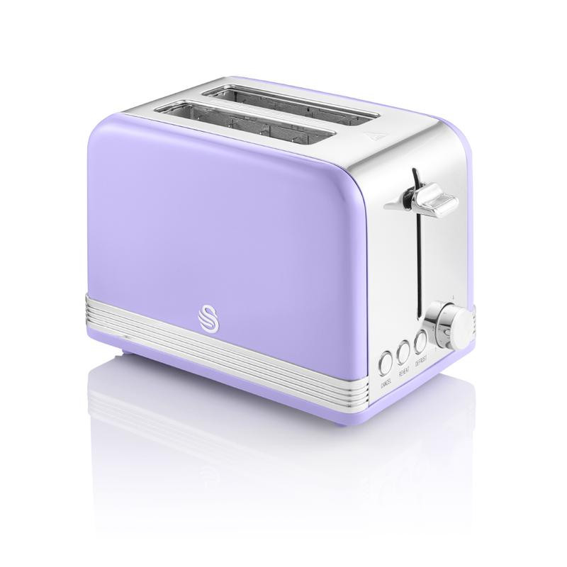 Swan Retro 2 Slice Toaster - Purple - Mega Appliances