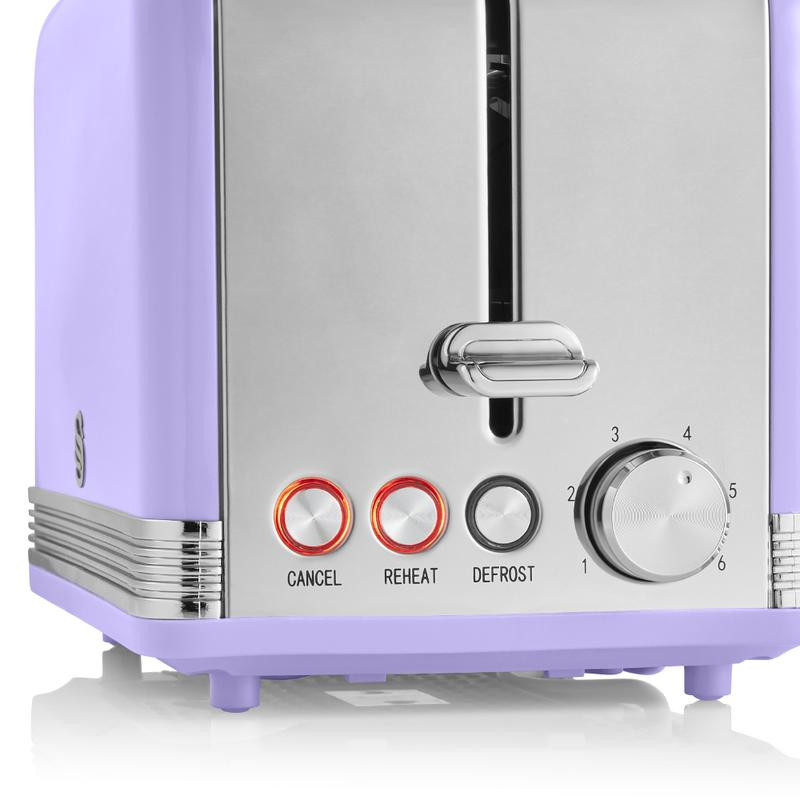 Swan Retro 2 Slice Toaster - Purple - Mega Appliances