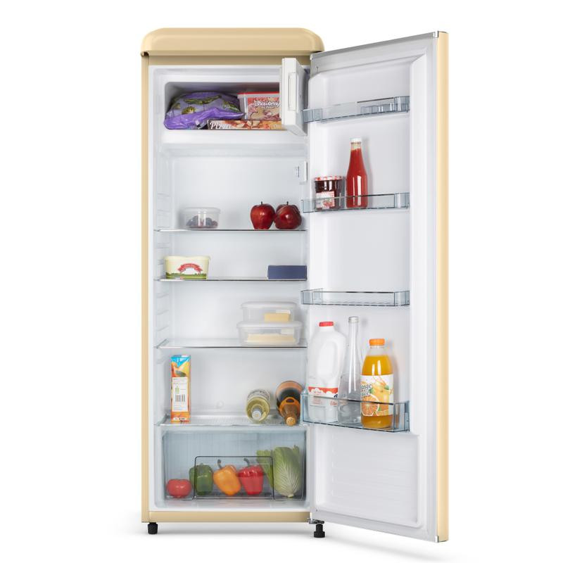 Swan Retro Tall Larder Fridge with Ice Box, Cream - Energy Rating: F ...