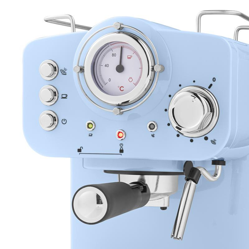 Swan Retro Espresso Coffee Machine - Blue - Mega Appliances
