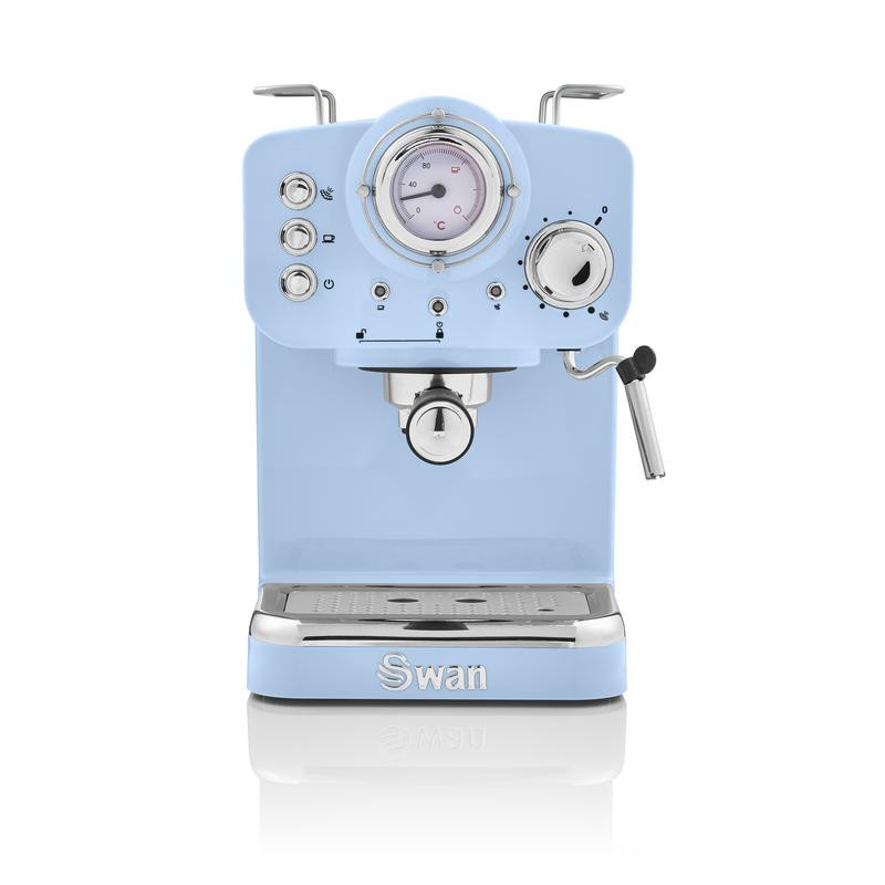 Swan Retro Espresso Coffee Machine - Blue - Mega Appliances