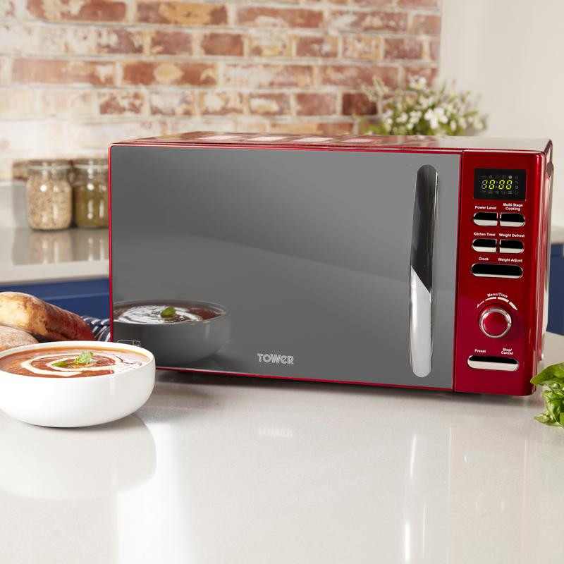 Tower Infinity 800W 20L Digital Microwave Red - Mega Appliances