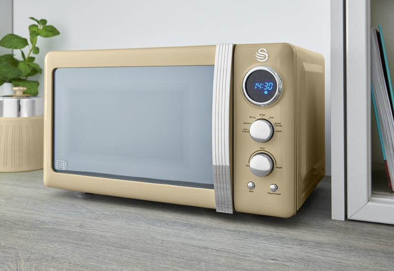 Swan 800W Digital Microwave - Cream - Mega Appliances