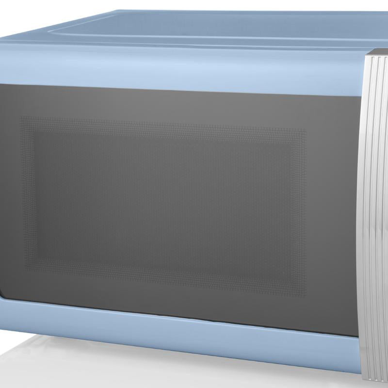Swan 800W Retro Digital Microwave - Blue - Mega Appliances