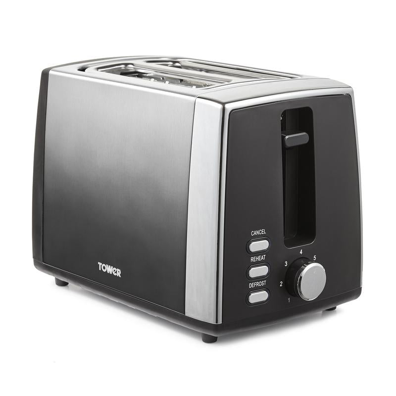 Tower Infinity Ombre 2 Slice Toaster Graphite - Mega Appliances
