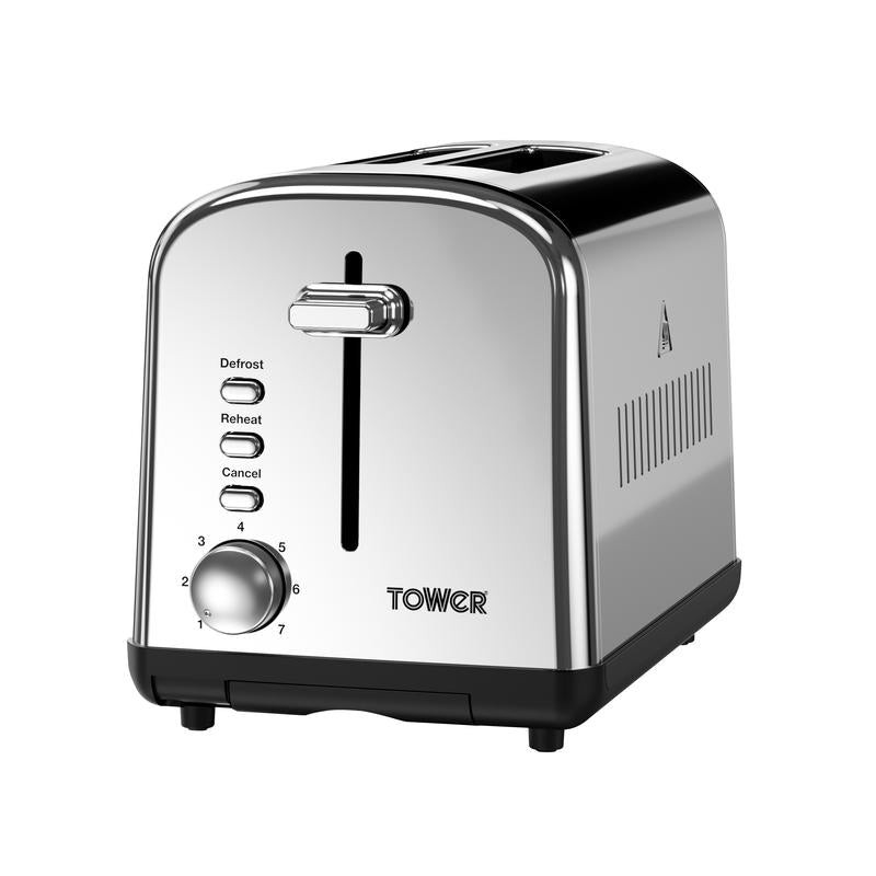 Tower Infinity 2 Slice Stainless Steel Toaster - Mega Appliances