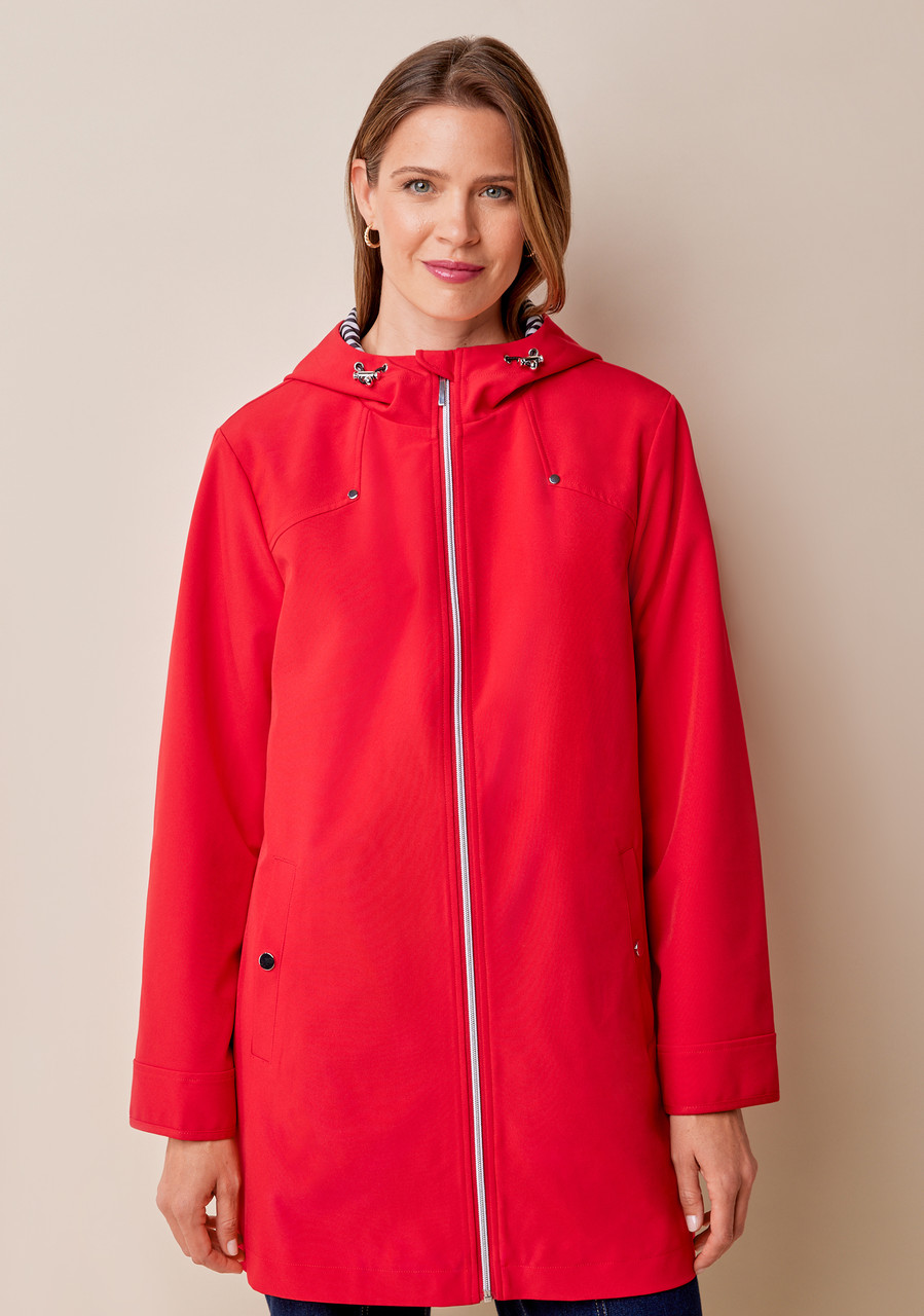 Northern Reflections Long Red Rain Jacket in Truel Red Size Small Polyester Spandex Regular