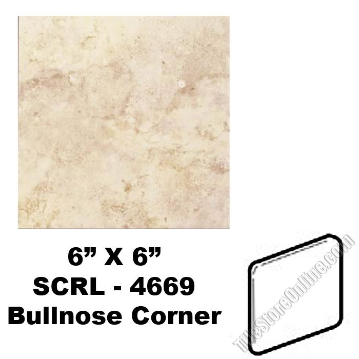 Daltile - 00135 Almond - 6" X 6" Bullnose Corner - SCRL4669 Semi Gloss ...