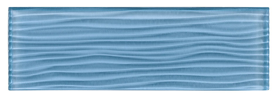 Crystile Cascades - C01-W Ice Mist - 4X12 Wavy Subway Glass Tile Plank ...