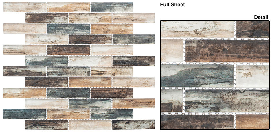Metropolis - MET 766 Wayne Manor- 1X4 Brick Subway Frosted Glass Tile ...