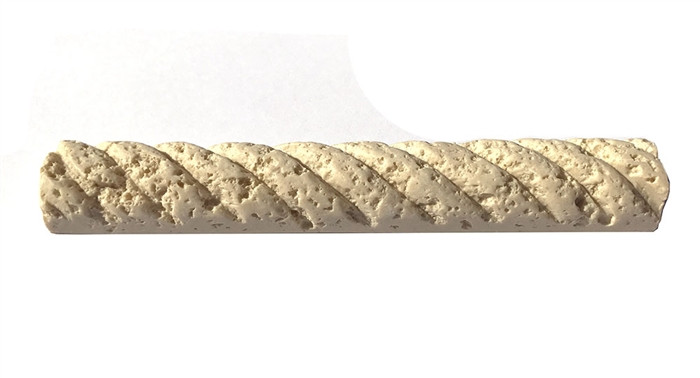 Resin Faux Stone - 1 X 8 Rope Cord Liner Border - Limestone Color