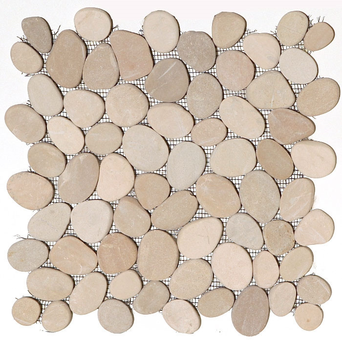River Rock Pebble Stones - Interlocking River Rock Pebble Stone Sheets ...