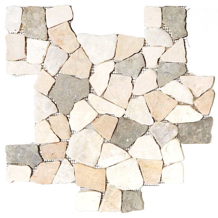 River Rock Pebble Stones - Interlocking River Rock Pebble Stone Sheets ...