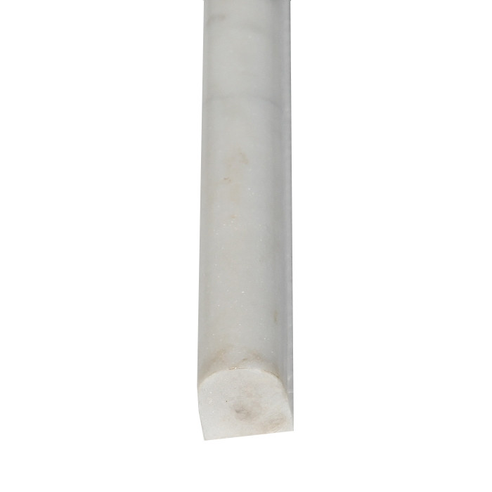 Imperial White Marble Molding - 3/4 X 12 Dome Pencil Moulding - Honed