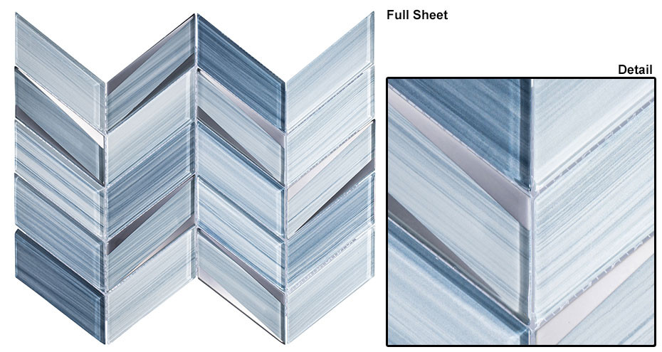 Viola Capri - VLI 6015 Grotto Azura - Micro Herringbone - Blue Glass ...