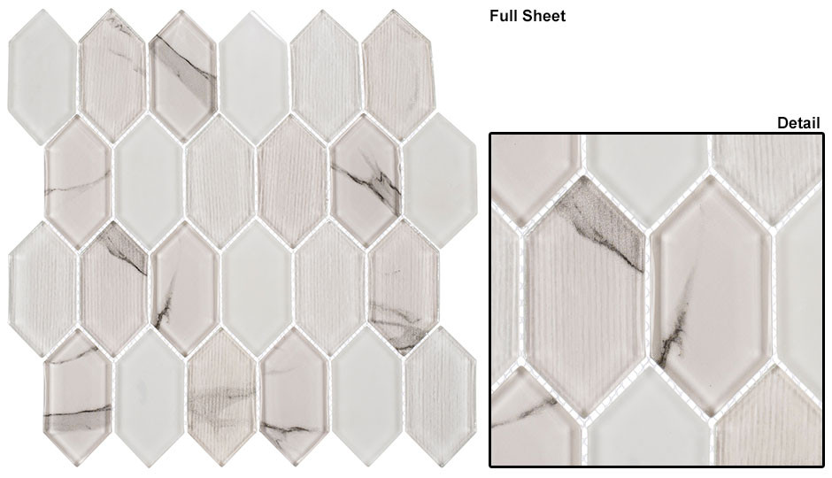 Pascal Abode - PAB 7103 Carabella Grey - Long Hexagon Elongated Glass ...