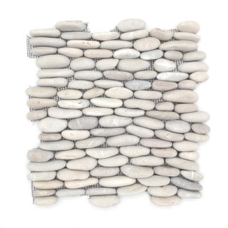 Stacked Pebble Mosaic - Maluka Tan Cream Calades Horizontal - Standing ...