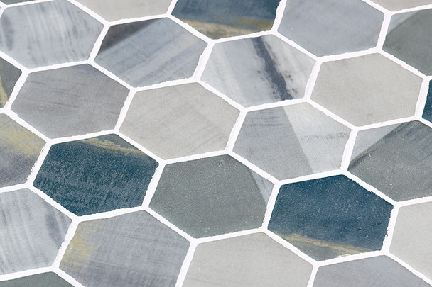 New Belfont - NBT 5434 Griego Elegance Blue Gray Mix - 2" Inch Hexagon ...